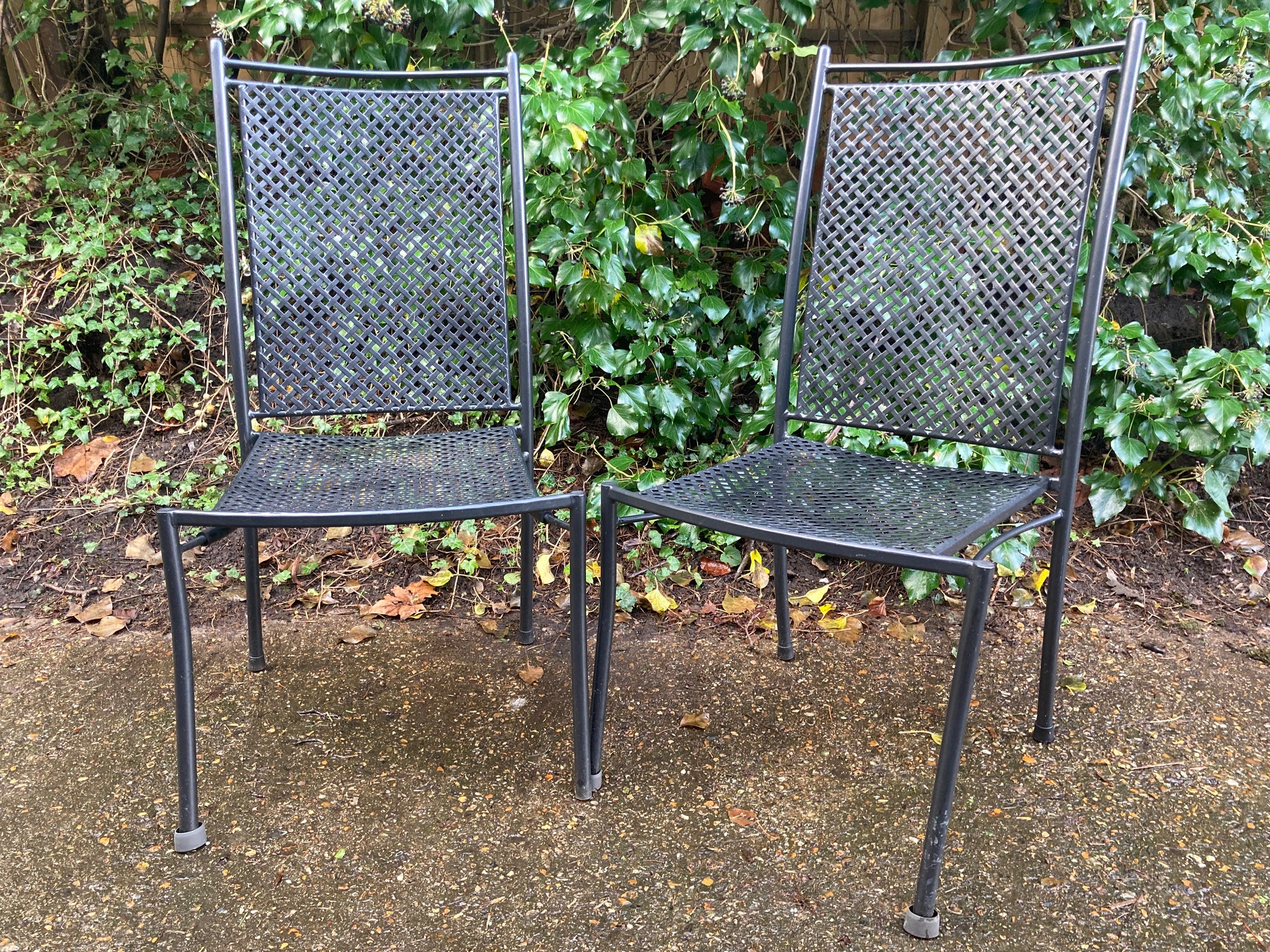 Black metal garden chairs store