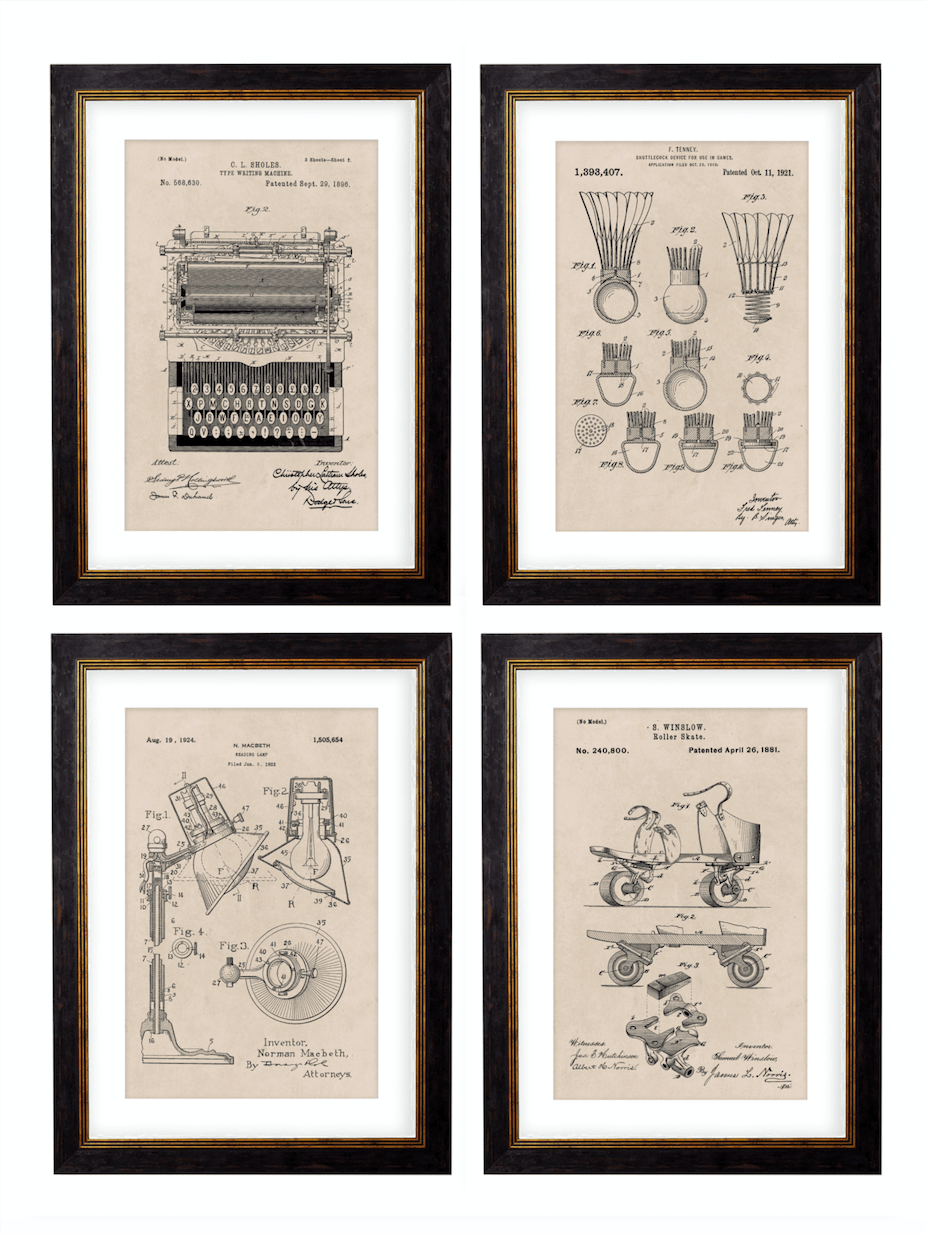 Victorian Patent Designs, Prints of Vintage Blueprints - 1900s Artwork ...